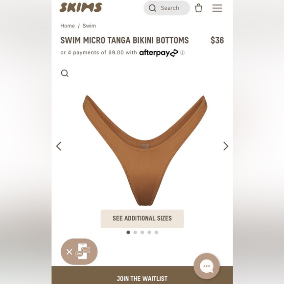 SKIMS | Swim | Skims Swim Micro Tanga Bikini Bottoms | Poshmark